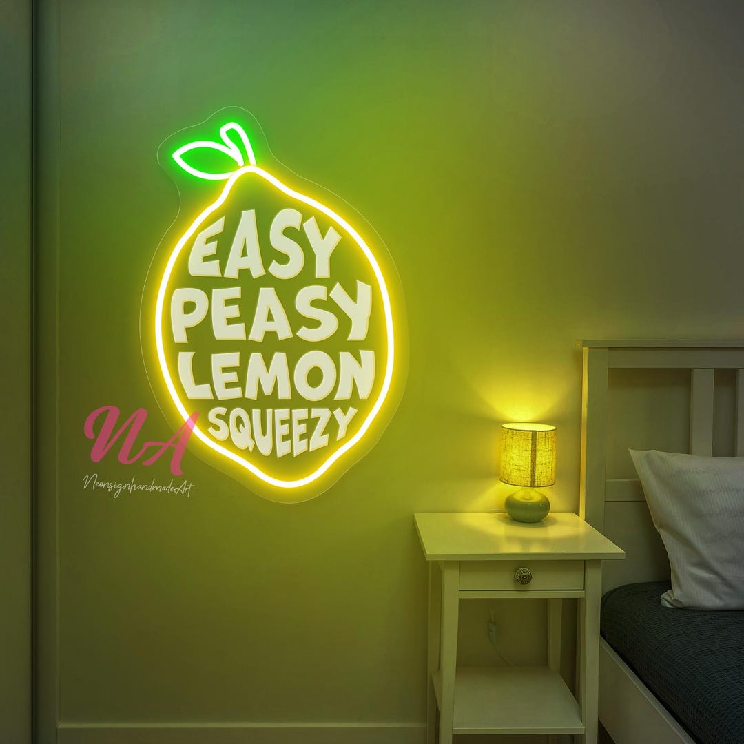 Easy Peasy Lemon Squeezy Neon Sign Lemon Neon Sign Easter Decor Wall ...