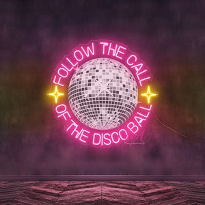 Disco Ball Neon Sign: Custom Party Wall Decor - Etsy