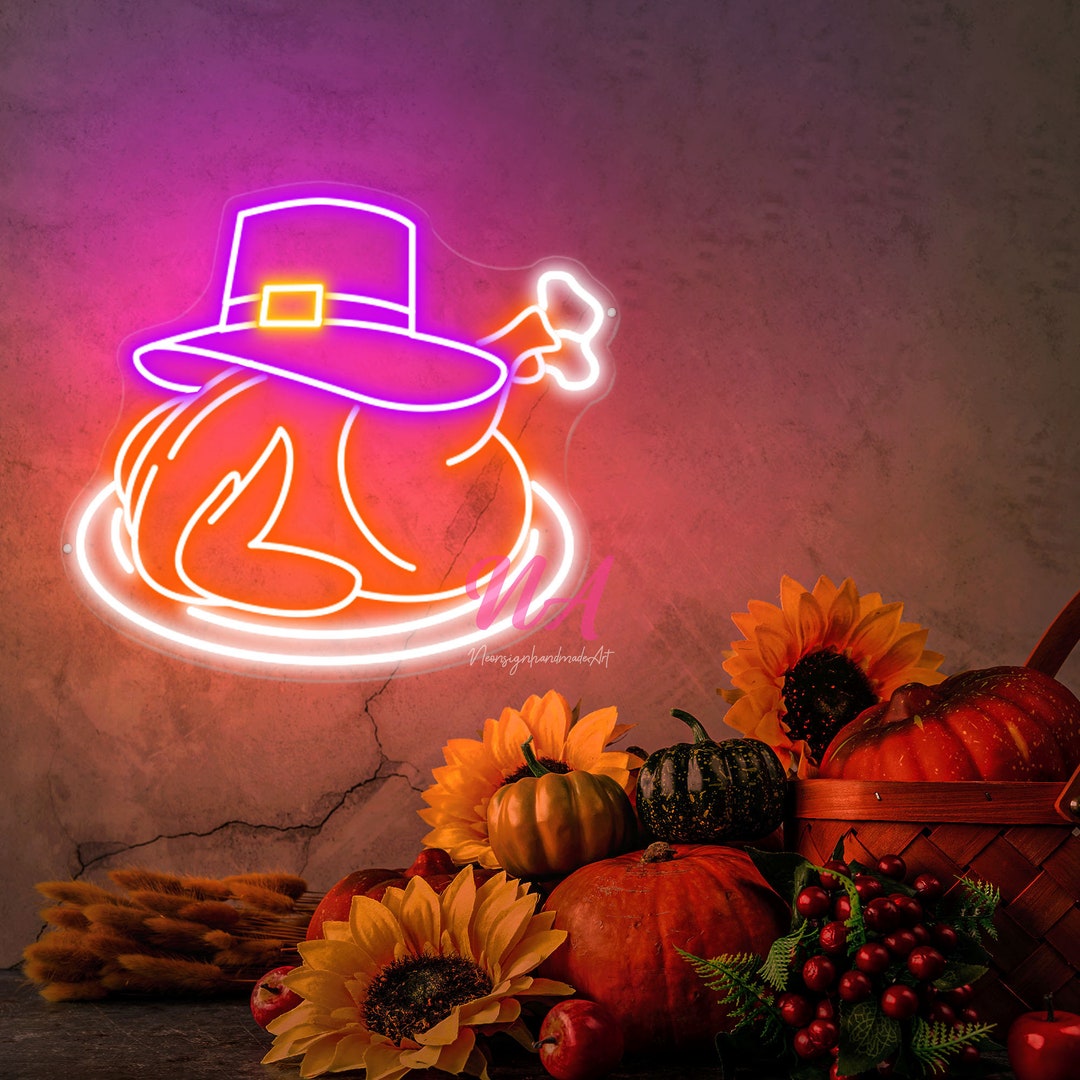 Thanksgiving Christmas Decor,turkey Neon Sign,thanksgiving Party Decor ...