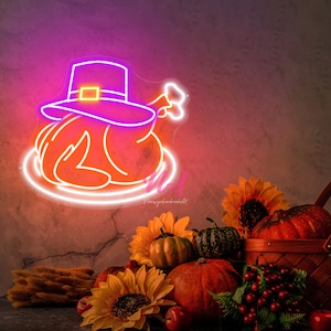 Thanksgiving Christmas Decor,turkey Neon Sign,thanksgiving Party Decor ...