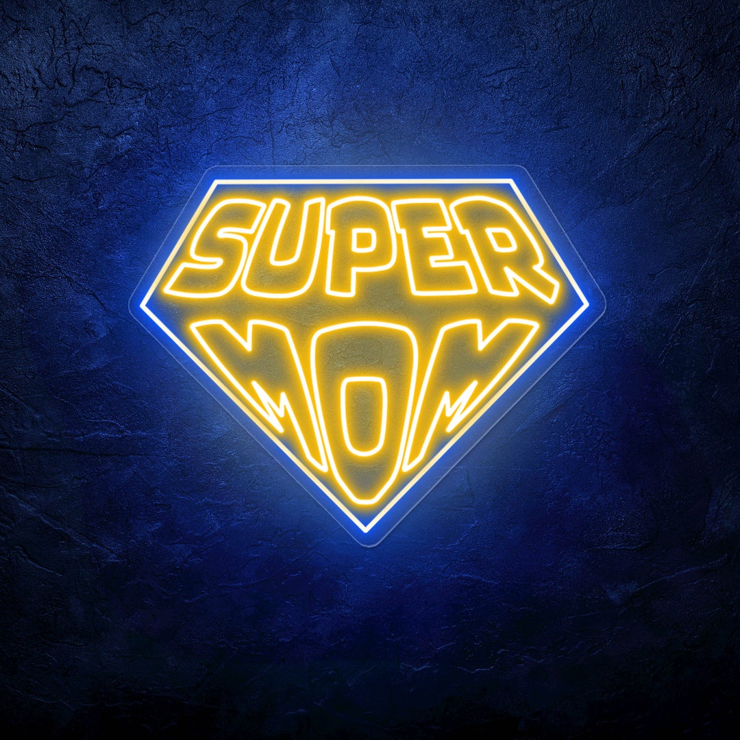 Super Mom Neon Sign, Custom Neon Sign,super Mom Led Light, Mother's Day ...