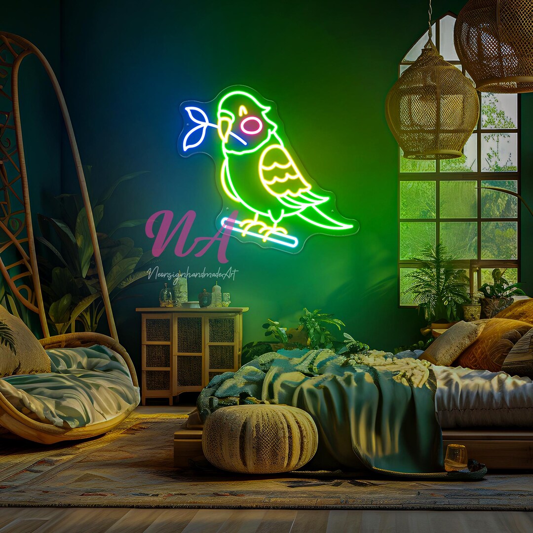 Budgie Bird Neon Sign, Parrot Bird Neon Sign, Budgie Led Light, Budgie ...