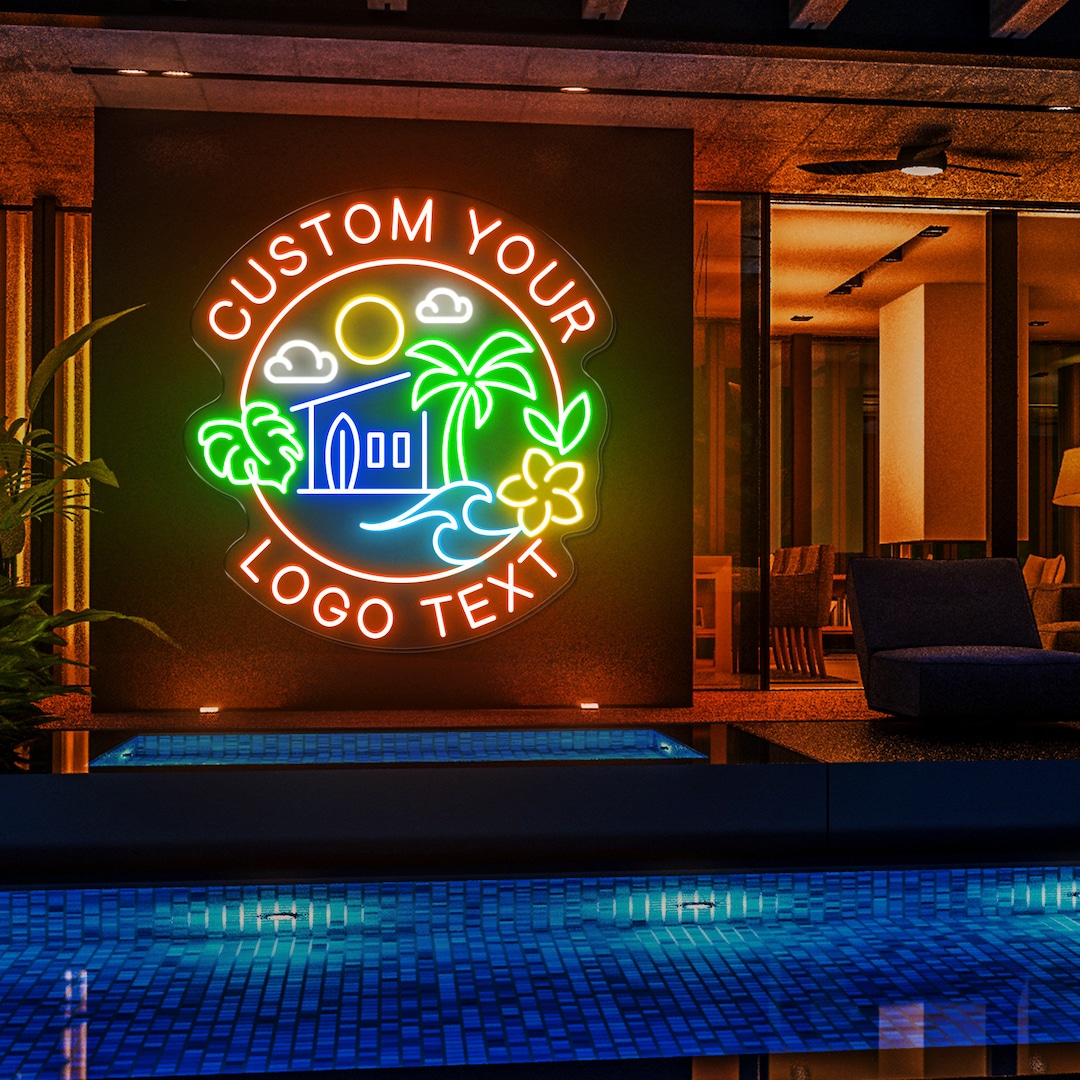 Custom Logo Neon Sign Homestay Neon Sign Beach Bar Neon Sign Custom ...