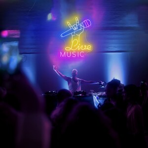 Live Music Neon Sign, Party Neon, Studio Lights, Neon Light Sign, DJ ...