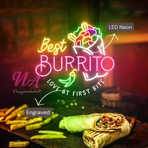 Best Burrito Neon Sign Burrito Led Light Custom Street Food Neon Light ...