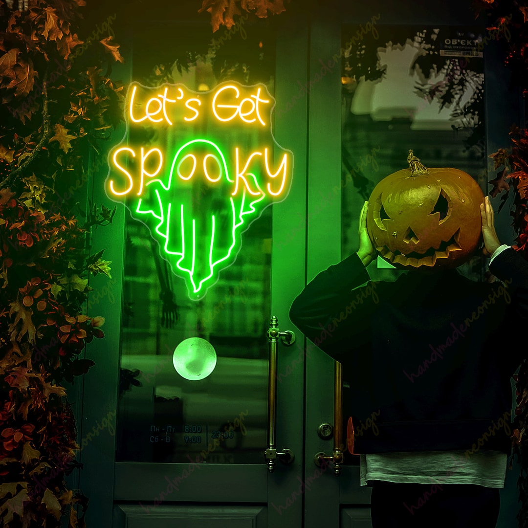 Custom 'let's Get Spooky' Neon Sign - Halloween Decor - Etsy