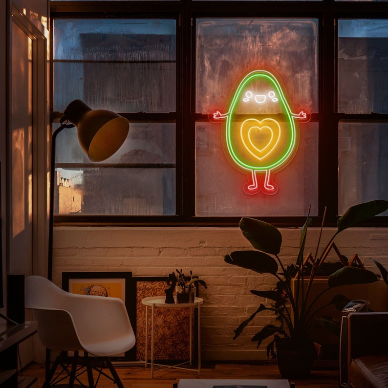 Cute Avo Cuddle Neon Sign Avocado Neon Light Valentine's - Etsy