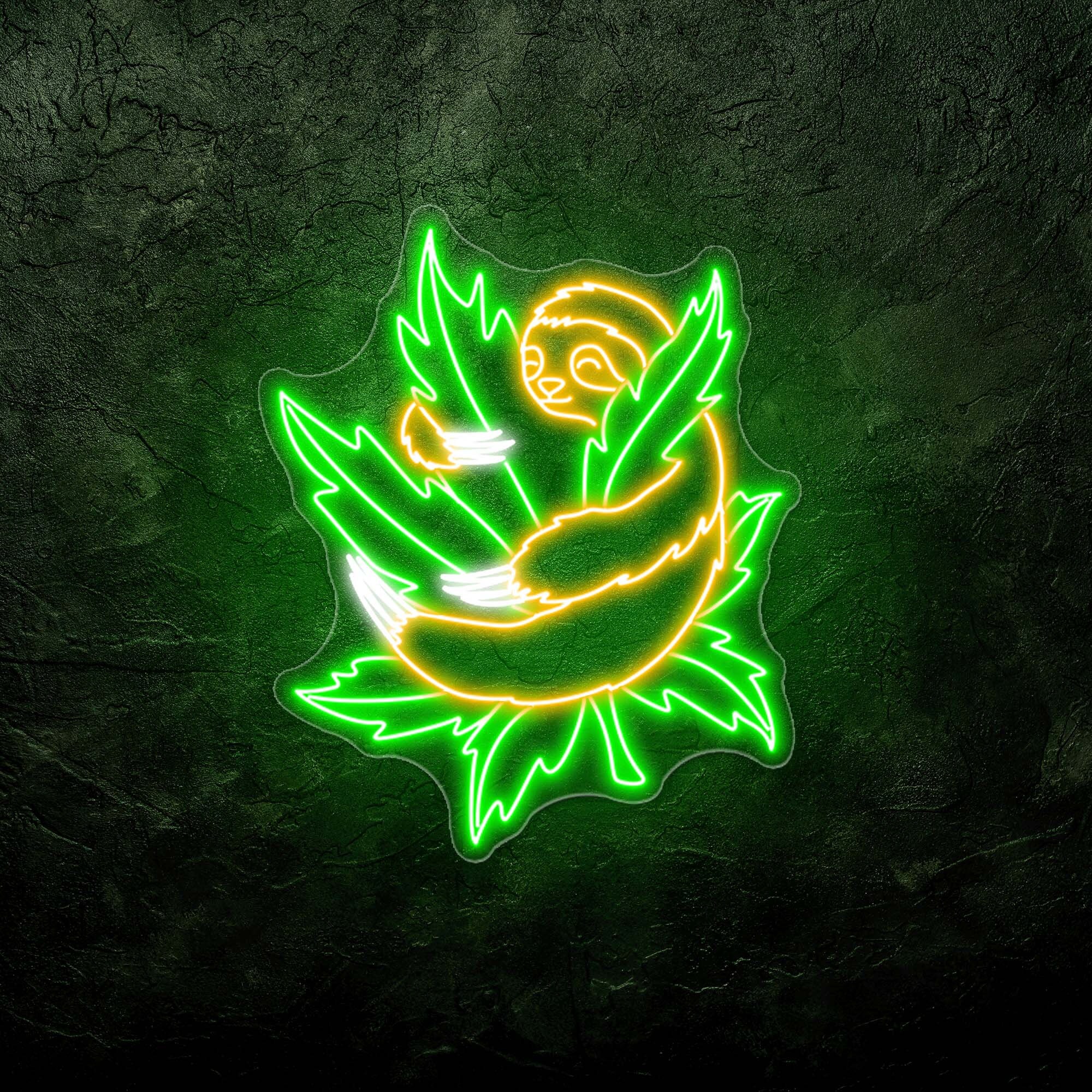 Sloth Cannabis Neon Sign Weed Wall Art LED Lights Marijuana - Etsy