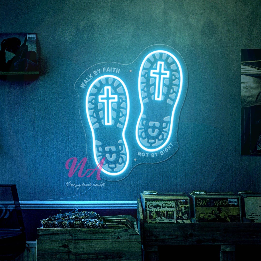 Jesus Foot Print Neon Sign Jesus Cross Neon Sign Happy Easter Wall ...