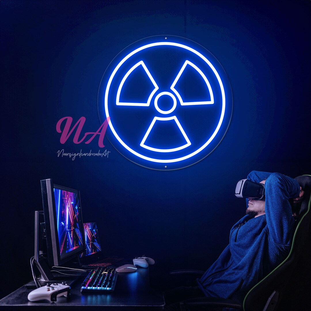 Radioactive Neon Sign Radioactive Led Sign Warning Neon Sign Man Cave ...