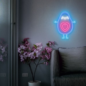Cute Avo Cuddle Neon Sign, Avocado Neon Light, Valentine's Day Neon ...