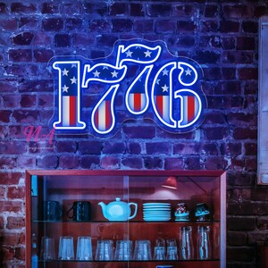 1776 USA Neon Sign: Independence Day Wall Decor - Etsy