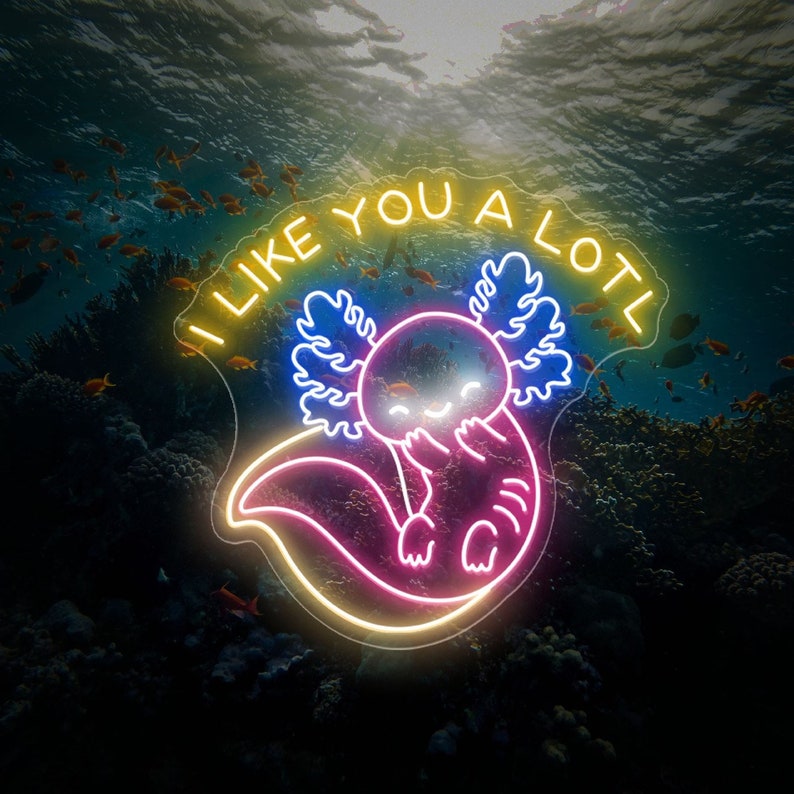 Axolotl Neon Sign Cute Axolotl Pet Hologram Light Kawaii - Etsy