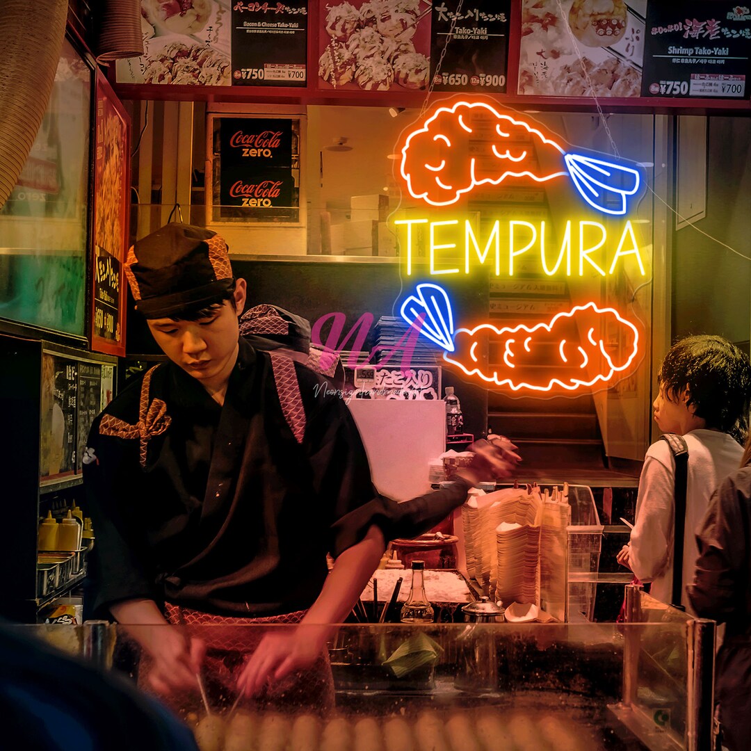 Tempura Sign, Seafood Neon Sign, Custom Neon Sign, Restaurant Decor ...