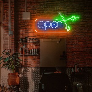 Open Barbershop Neon Sign: Hair Salon LED Light - Etsy
