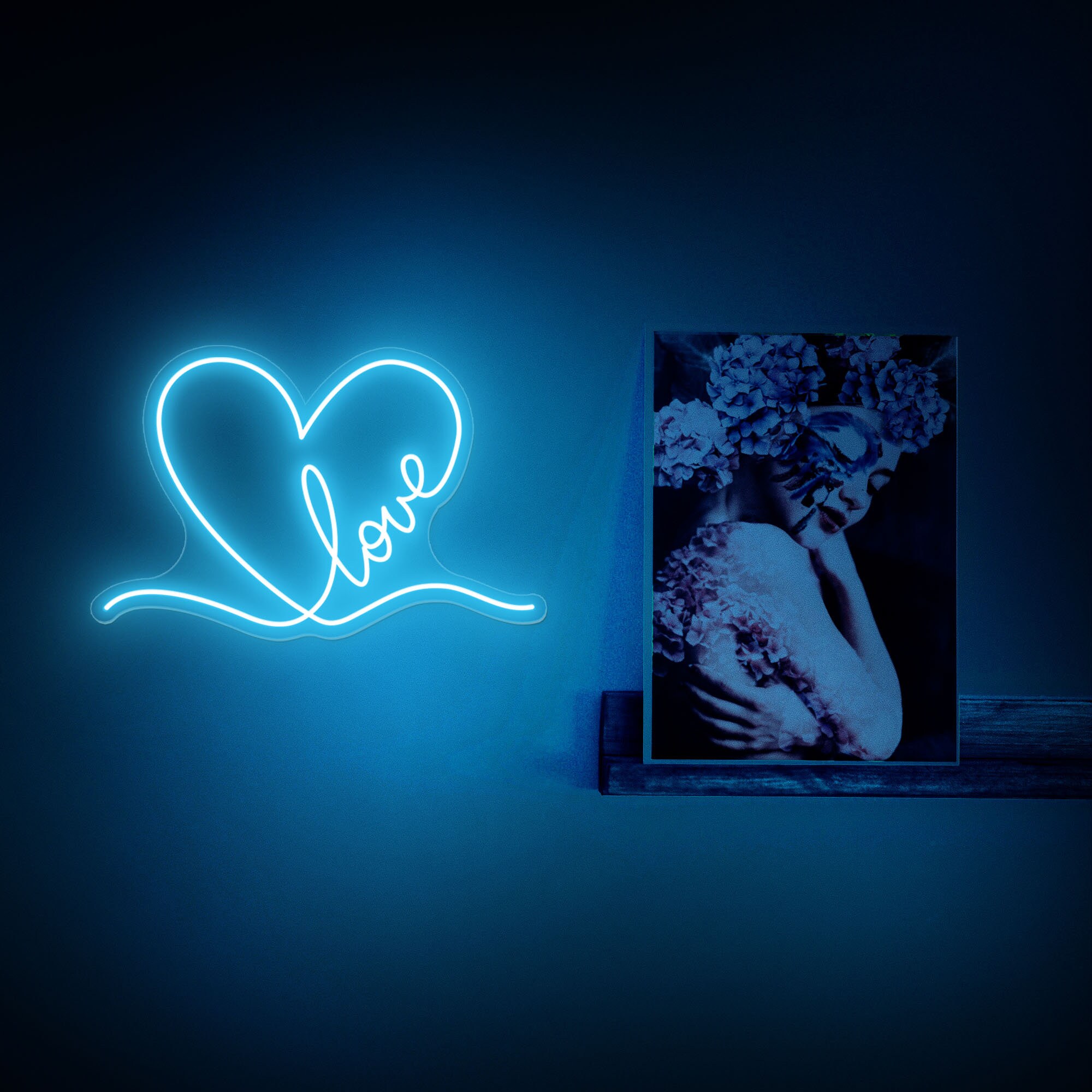 Heart Sign Glowneon Holding Hands Led Sign, Couple Neon Sign, Wedding ...