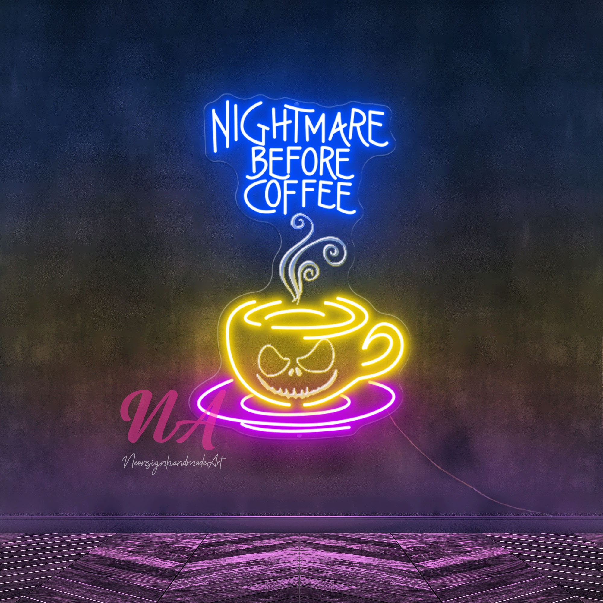 Nightmare Before Coffee Neon Sign: Halloween Coffee Cup Light - Etsy