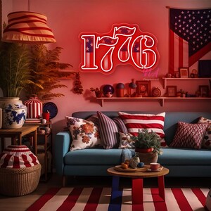 1776 USA Neon Sign: Independence Day Wall Decor - Etsy