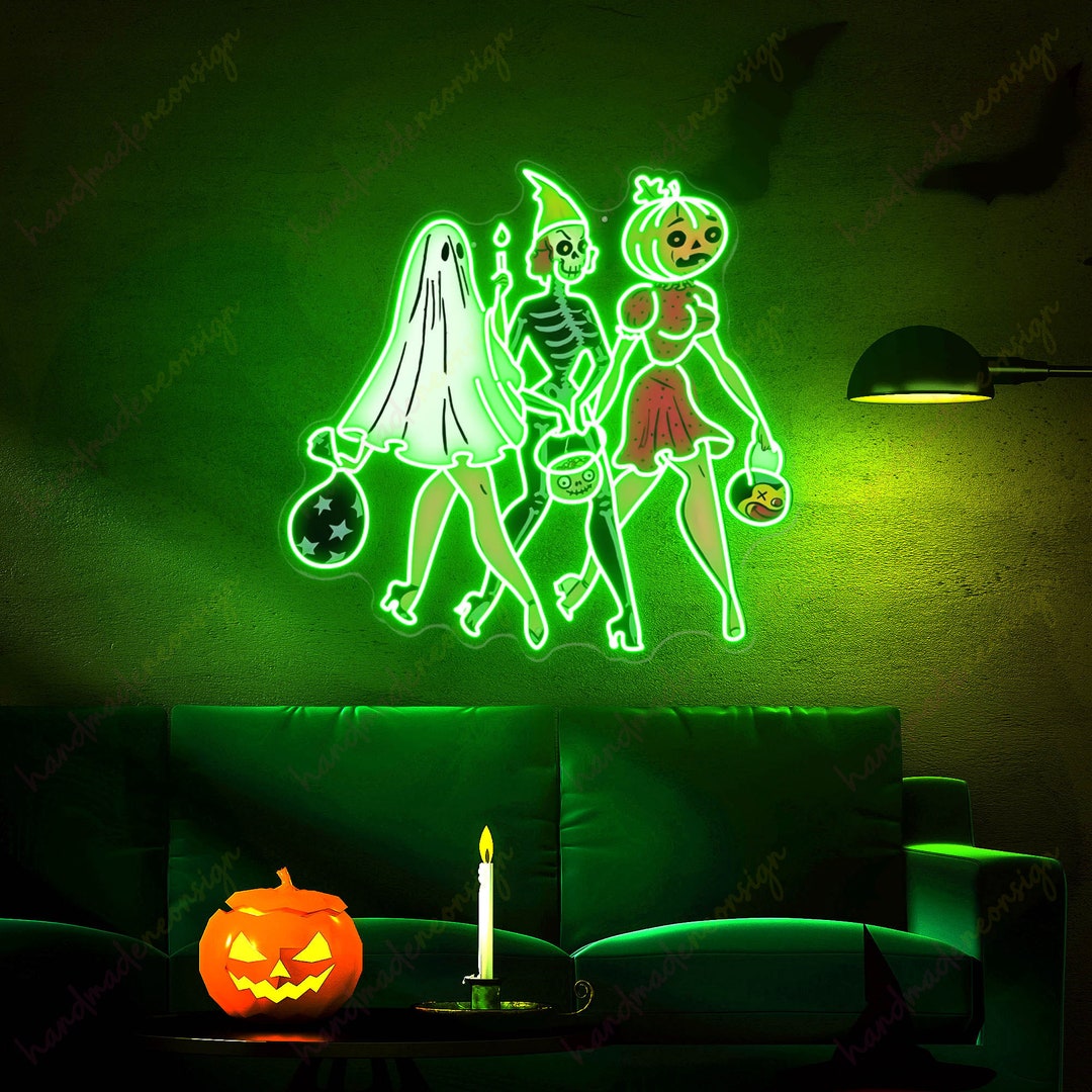 Retro Halloween Ghouls Neon Sign: Spooky Season Decor - Etsy
