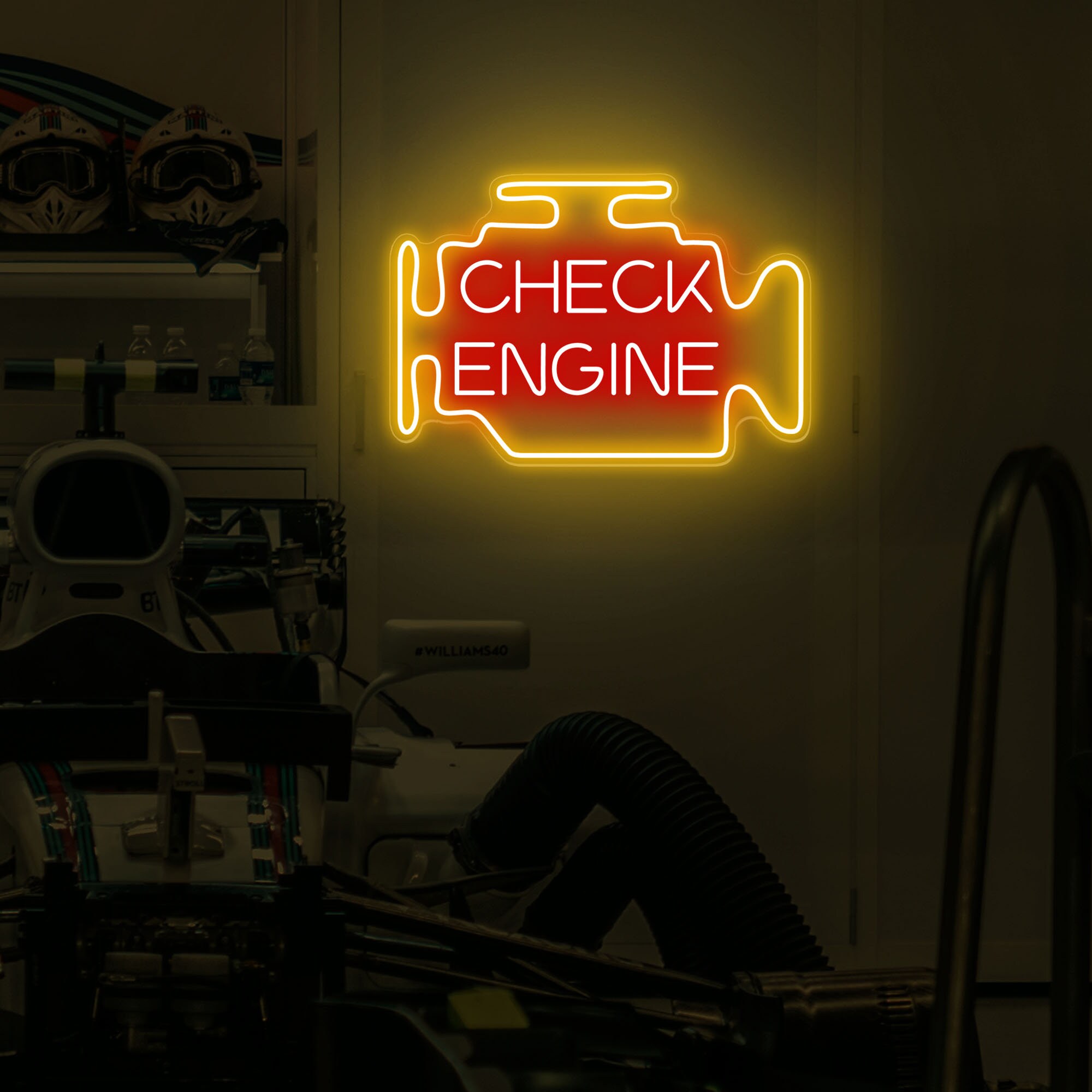 Check Engine LED Neon Sign: Car Lover Gift, Auto Shop Decor - Etsy