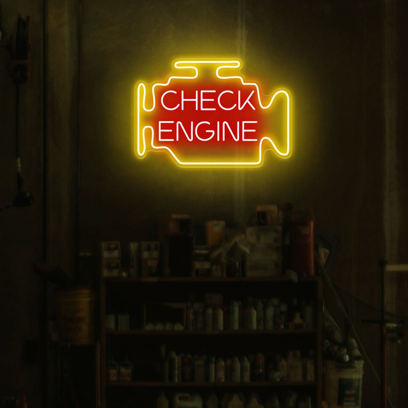 Check Engine LED Neon Sign Gift for Car Lover Check Engine - Etsy