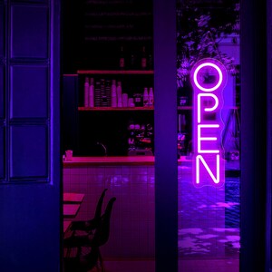 Open Neon Sign, Custom Neon Sign,vertical Open Sign Led, Led Open Sign ...