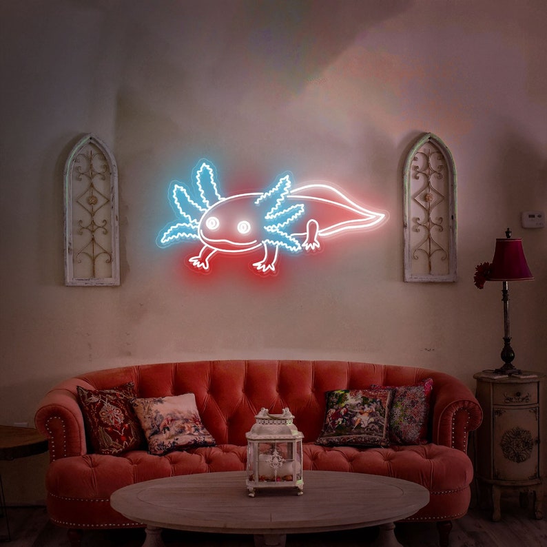 Axolotl Neon Sign Hologram Light Kawaii Decor Customizable - Etsy