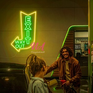 Handmade Neon Exit Sign: Custom Business & Bar Decor - Etsy