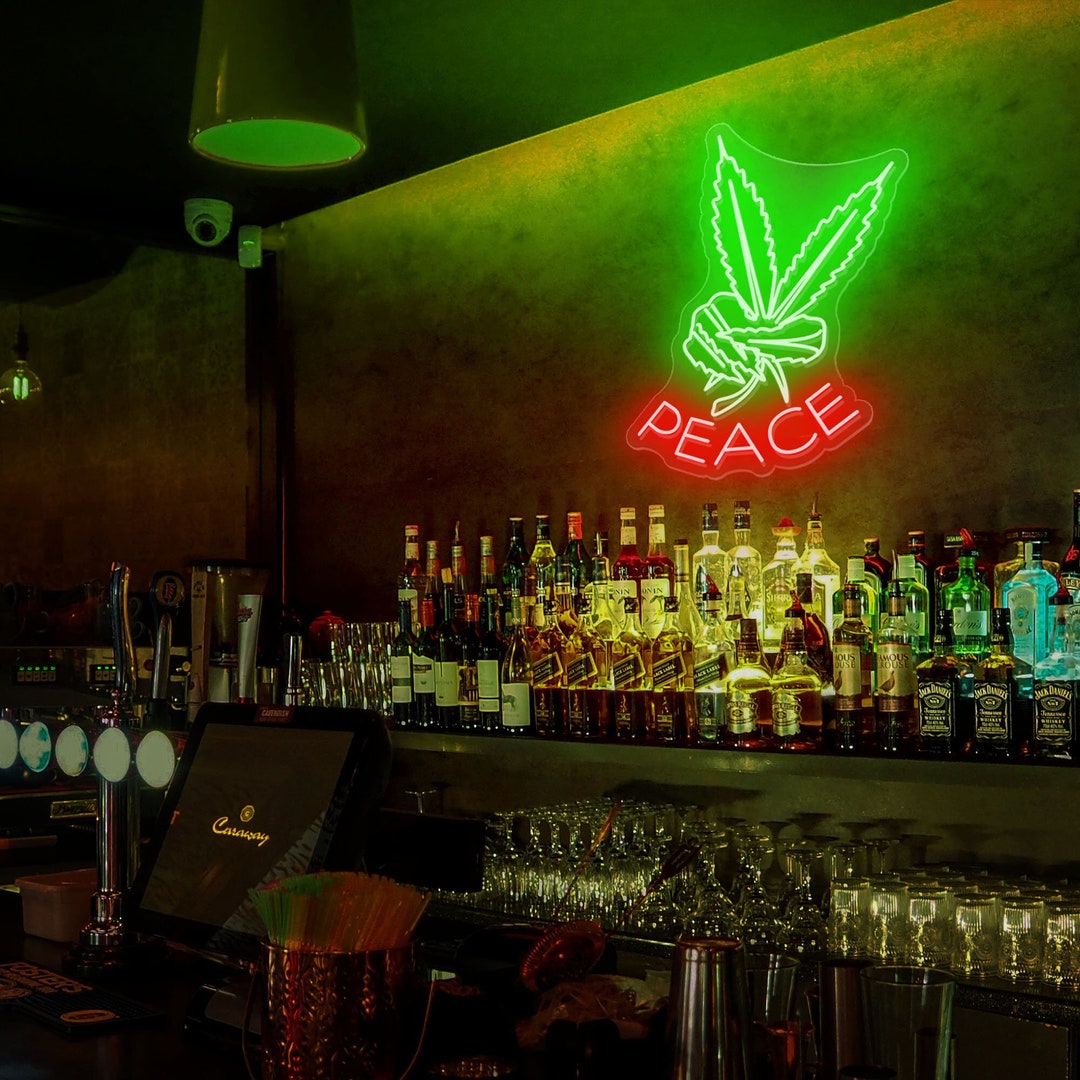 Personalized Weed Wall Art Neon Sign, Marijuana Sign Decoration ...