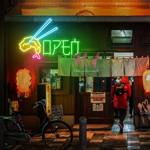 Tempura Neon Open Sign: Japanese Restaurant Decor - Etsy