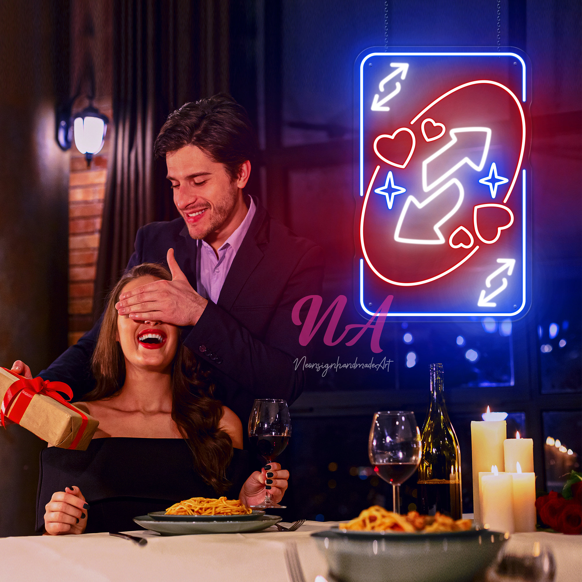 Love Reverse Card LED Neon Sign: Valentine's Day Decor - Etsy