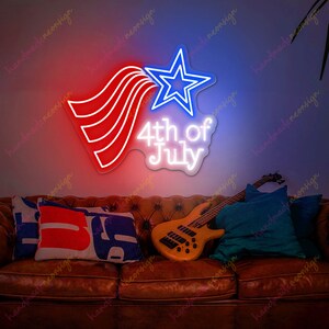 4th July Neon Sign,1776 USA Neon Light,proud American Light Sign,custom ...