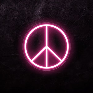 Peace Symbol Neon Sign: Custom LED Wall Decor - Etsy