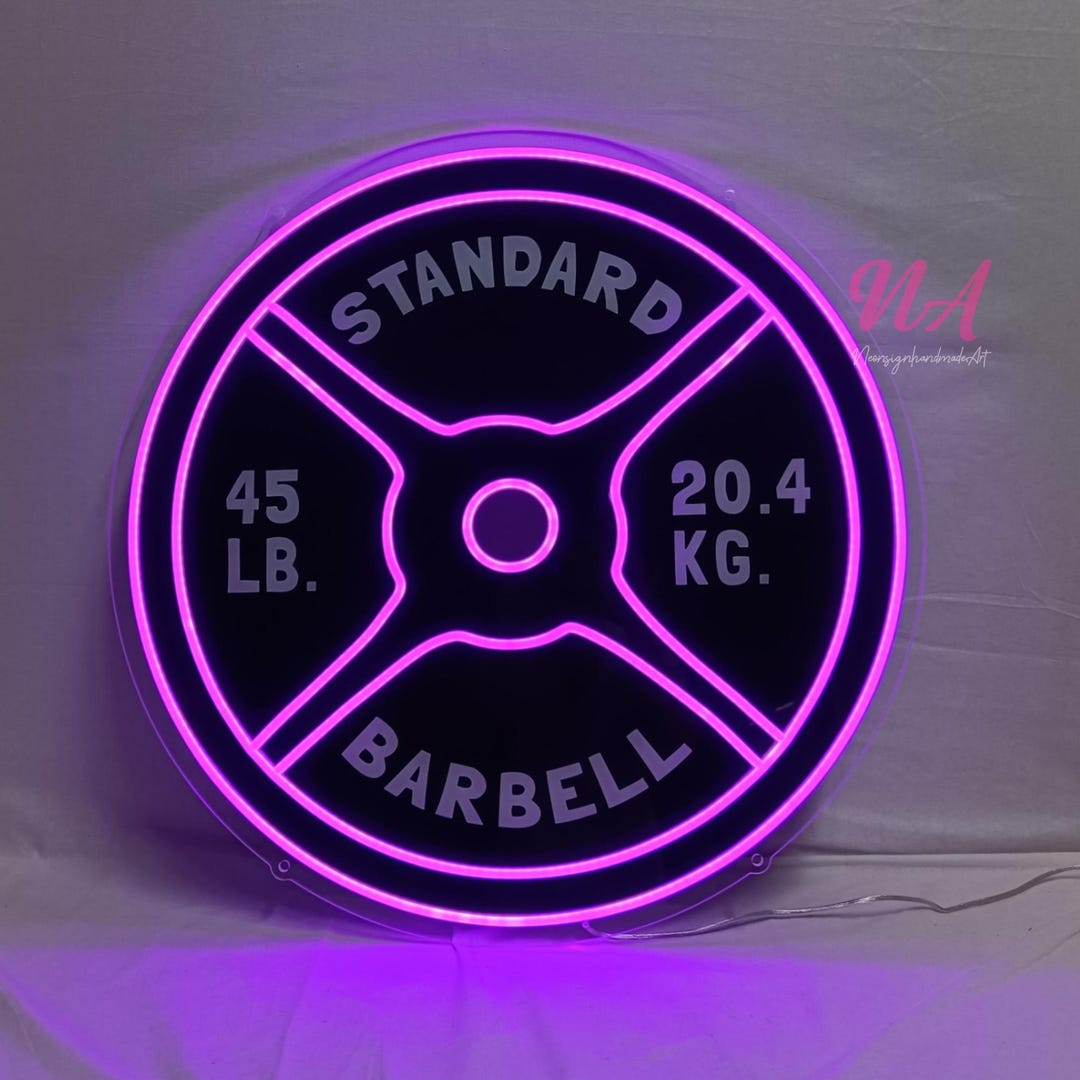 Barbell LED Neon Sign, Inspirational Gym Decor, Fitness Studio ...