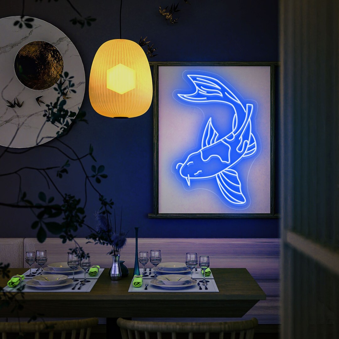 Japanese Single Koi Fish Neon Sign, Custom Japan Neon Sign, Koi Lover ...