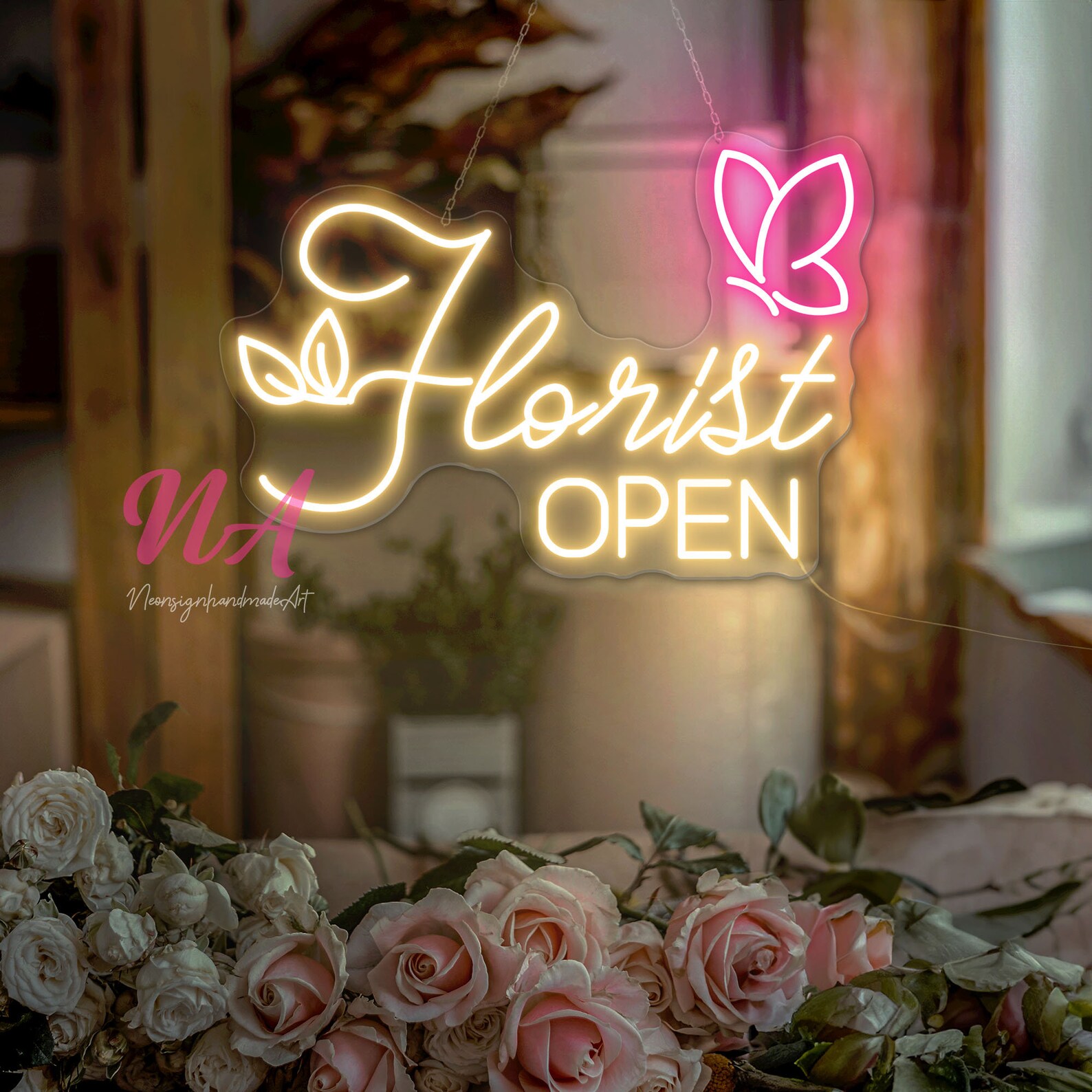 Florist Open LED Neon Sign: Custom Flower Shop Decor - Etsy