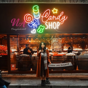 Candy Shop Neon Sign Sweet Lollipop Candy Neon Light Custom Business ...