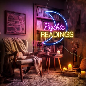 Psychic Reading Neon Sign, Psychic Shop Neon, Tarot Decor, Custom Neon ...