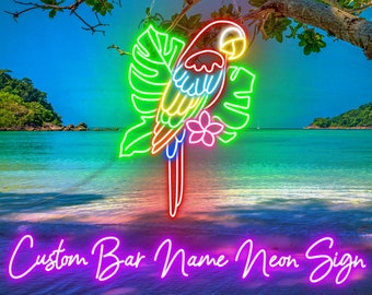 Parrot Neon Sign, Jungle Bird Led Neon Sign, Custom Neon Parrot Neon Sign, Jungle Bird Led Neon Sign, Custom Neon