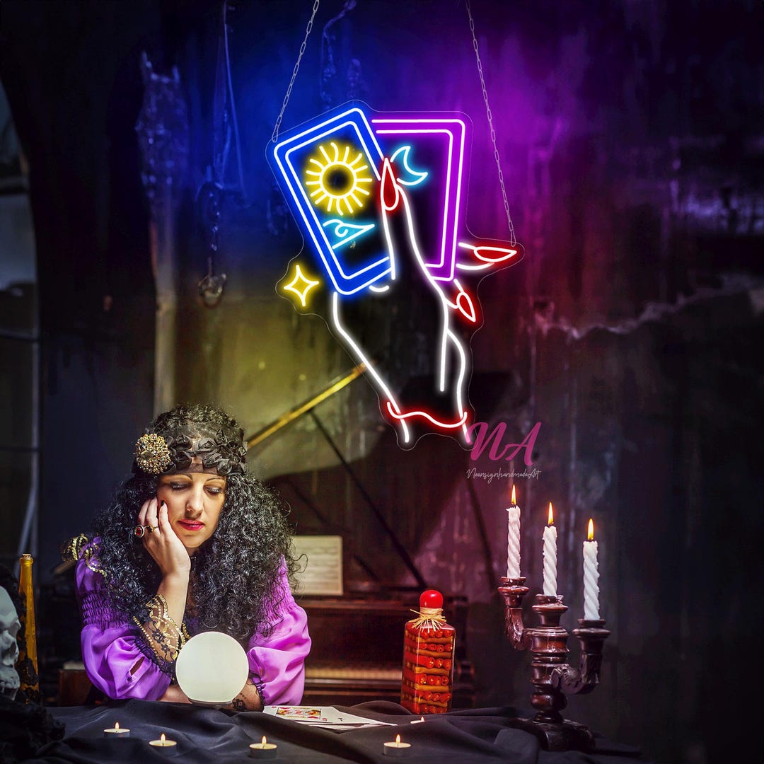 Tarot Readings Neon Sign, Astrology Tarot Sign, Tarot Card Reading ...