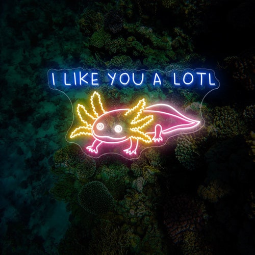 Axolotl Neon Sign Hologram Light Kawaii Decor Customizable - Etsy