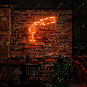 Wine Lover Neon Sign, Valentine Neon Sign, Wine Glass Decor, Gift for ...