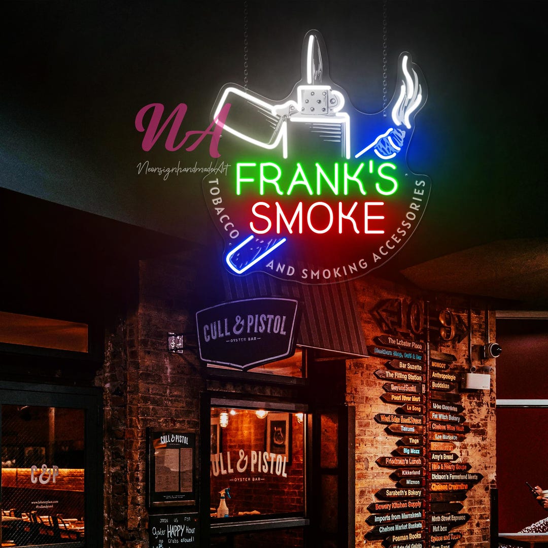 Custom Name Smoke Shop Neon Sign: Business Logo Decor - Etsy