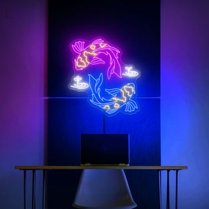 Koi Fish Neon Sign, Koi Neon Sign, Custom Japan Neon Sign, Koi Lover ...