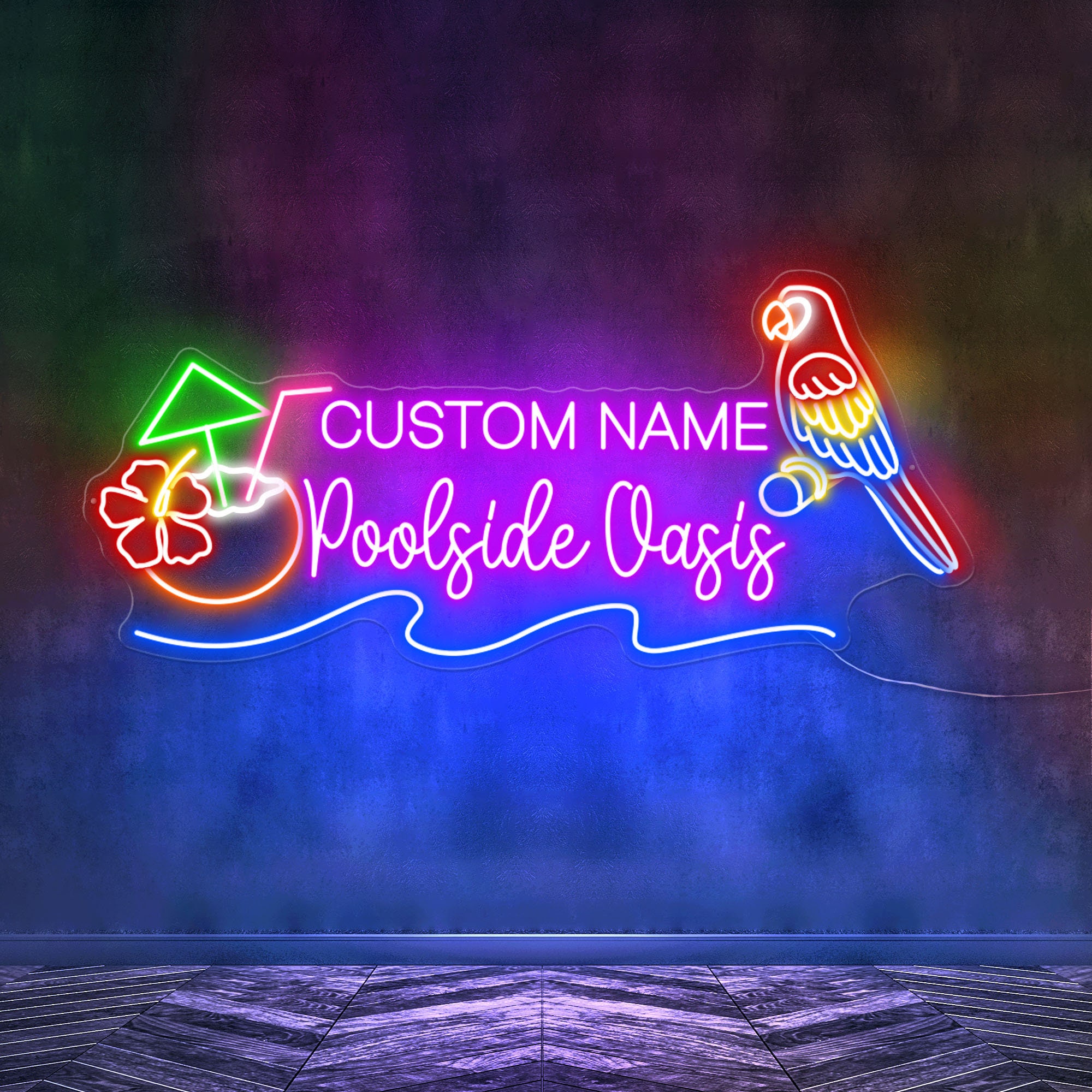 Custom Poolside Neon Sign: Personalized Pool Bar Decor - Etsy
