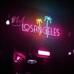 Los Angeles Neon Sign: Custom City Skyline, LA Bar Decor - Etsy