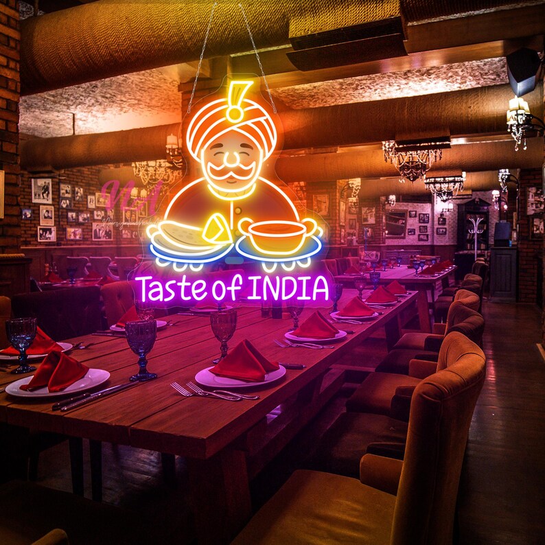 Taste of Indian Neon Sign: Restaurant LED Decor - Etsy
