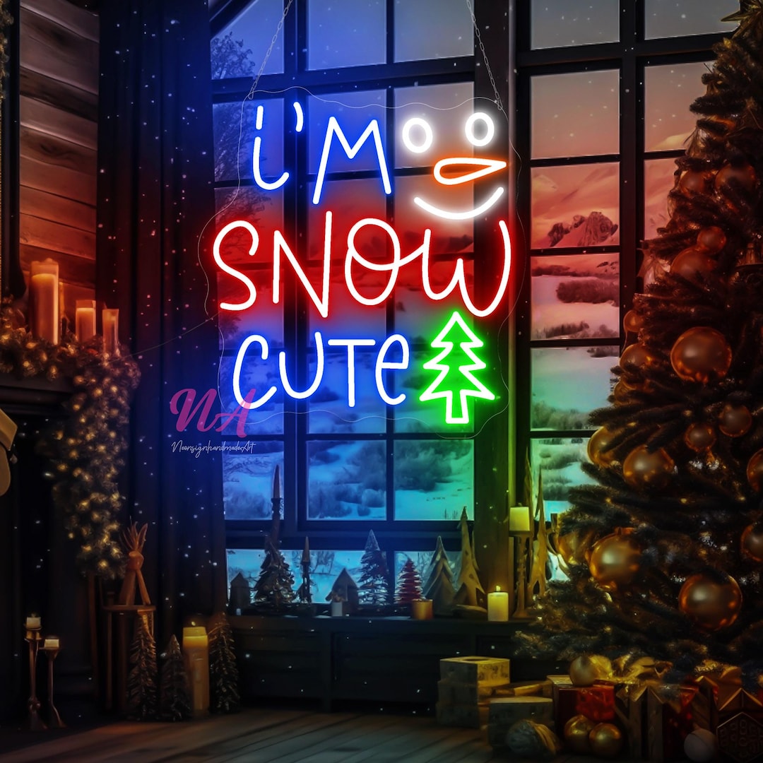 I'm Snow Cute Neon Sign, Merry Christmas Sign, Christmas Tree Decor ...