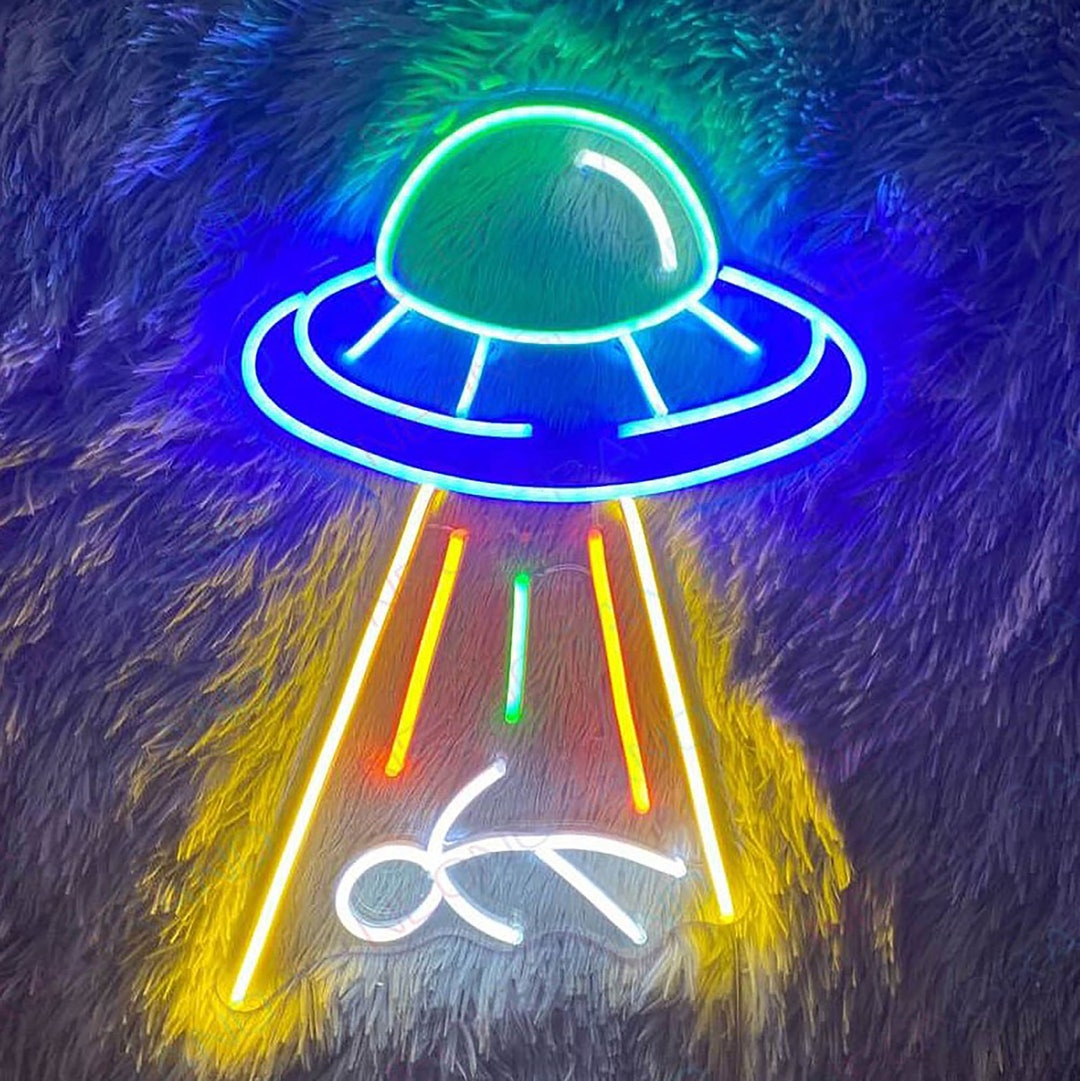UFO Alien Neon Sign, LED Neon Light, Wall Decor LED Light, Neon Sign ...