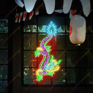 Chinese Dragon Led Wall Light Sign, Dragon Neon Sign, Anime Room Neon ...